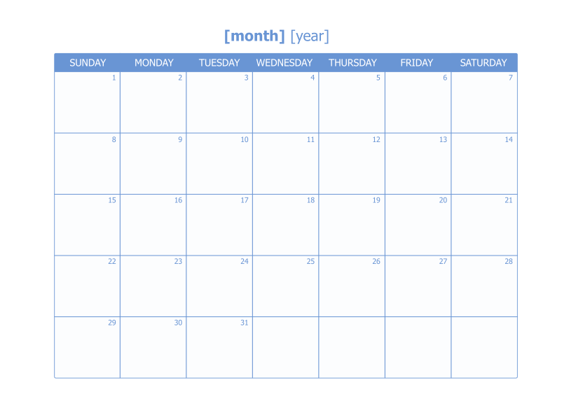 Editable Monthly Calendar Template For Your Needs