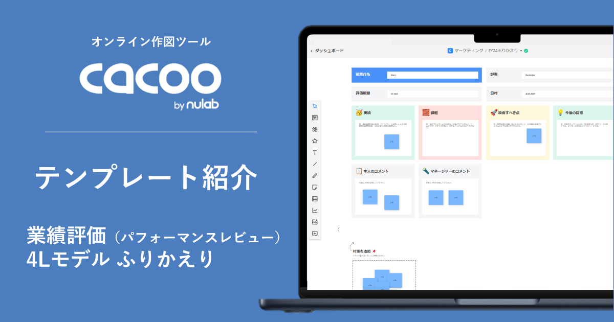 期末の自己評価やふりかえりに使える！便利なCacooのテンプレートをご紹介 | オンラインホワイトボードツール Cacoo(カクー)