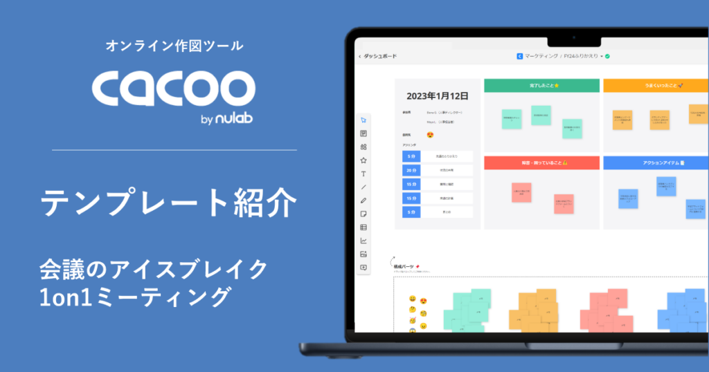 1on1やチーム会議をより楽しく、効果的に！便利なCacooのテンプレートをご紹介 | オンラインホワイトボードツール Cacoo(カクー)