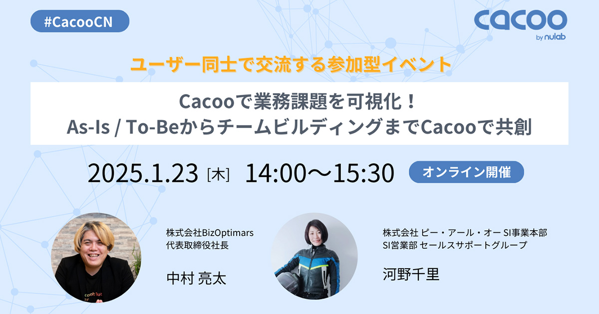 【1/23（木）開催】Cacooで業務課題を可視化！ユーザー参加型オンラインセミナー | Cacooブログ